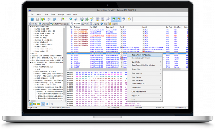 Commview for WiFi: Wifi analyzer met duidelijk overzicht in uw netwerk Commview for WiFi: Wifi analyzer met duidelijk overzicht in uw netwerk